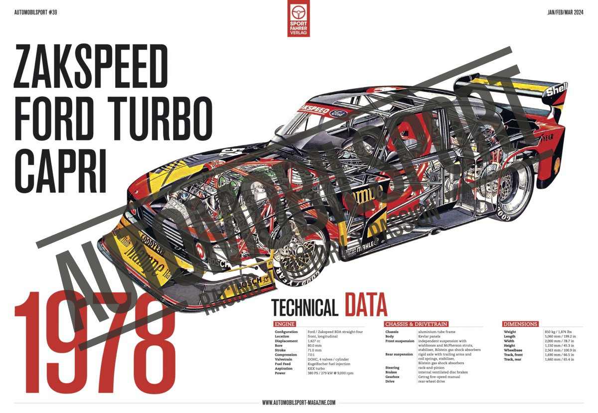 Poster AUTOMOBILSPORT #39 (2 sided) – Zakspeed Ford Turbo Capri 1978