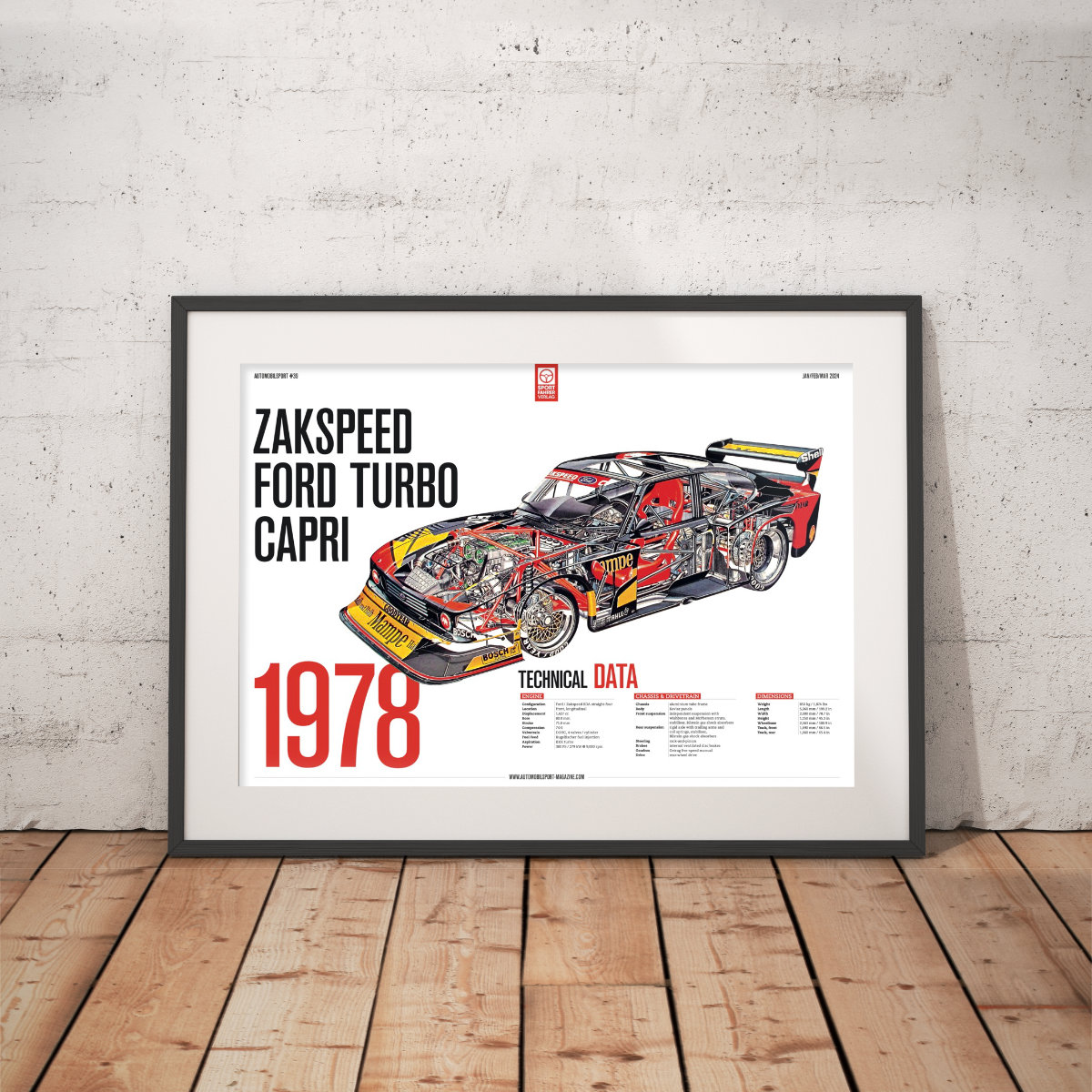 Poster AUTOMOBILSPORT #39 (2 sided) – Zakspeed Ford Turbo Capri 1978